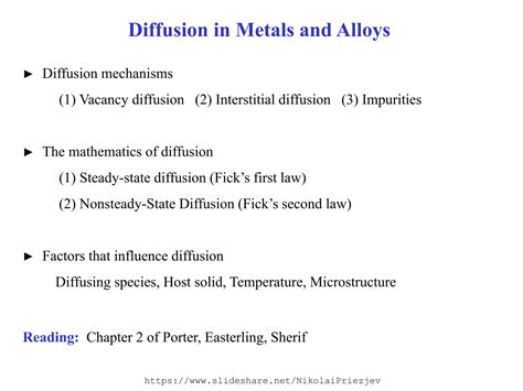 Lecture Diffusion In Metals And Alloys Pdf