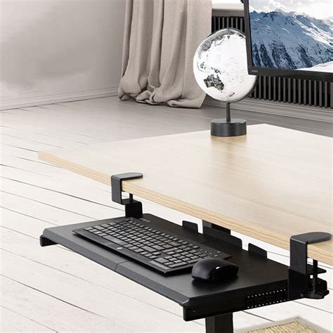 Yymallที่วางคีย์บอร์ด รุ่นปรับระยะความสูงได้ Keyboard Tray ถาดวางคีย์บอร์ดและเมาส์ แบบหนีบโต๊ะ