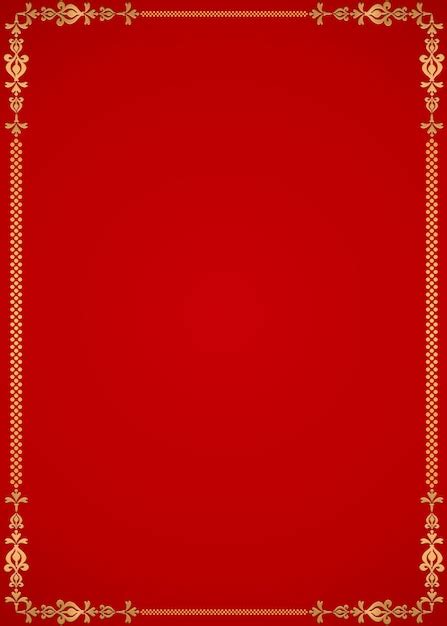 Premium PSD Red Background With A Gold Border And The Word Chinese On It