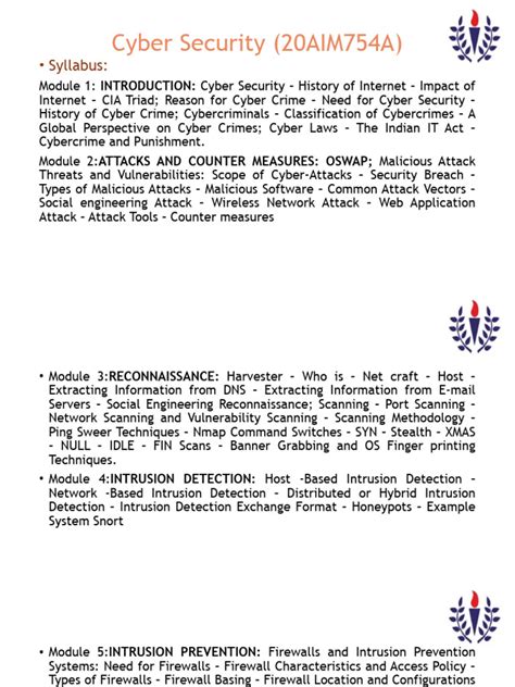 20aim754 Aiml 1 And 2 Cyber Security Pdf Security Computer Security