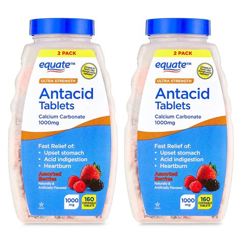 Equate Ultra Strength Antacid Tablets For Heartburn Assorted Berries