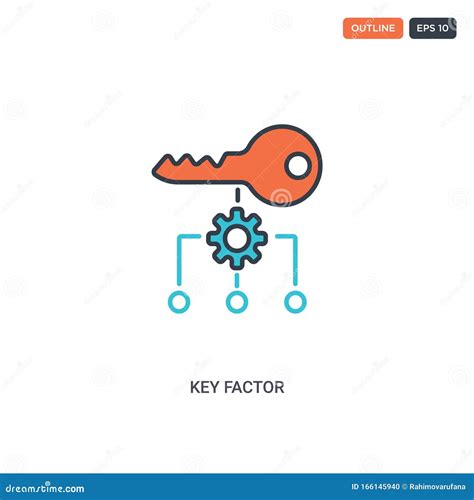 2 Color Key Factor Concept Line Vector Icon Isolated Two Colored Key