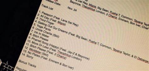 Is This The Tracklist For Kanye West S New Album Paris Capital Xtra
