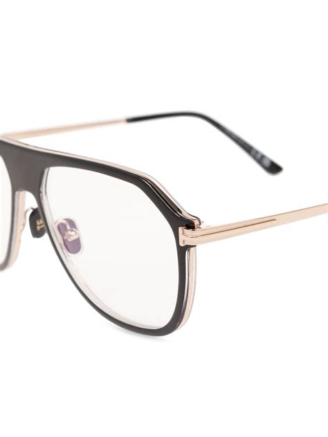 Tom Ford Eyewear Pilot Frame Glasses Black Farfetch Uk