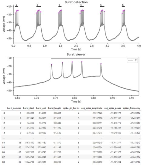 Patch Clamp Data Analysis In Python Bursts Of Action Potentials Spikes And Bursts