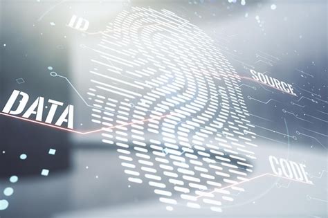 Premium Photo Multi Exposure Of Virtual Fingerprint Scan Interface On