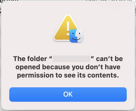 Macos Error The Folder Cant Be Opened Because You Dont Have Permission To See Its