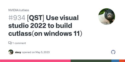 QST Use Visual Studio To Build Cutlass On Windows Issue