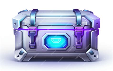 Neon Futuristic Loot Crate Treasure Chest Vector Illustration For Game Desgin Premium Ai
