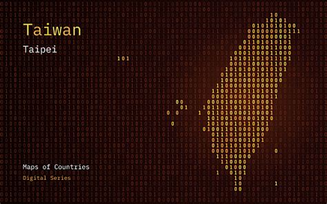 Taiwan Green Map Shown In Binary Code Pattern Tsmc Matrix Numbers Zero