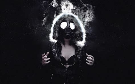 Gas Mask Smoke Wallpaper