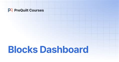 Blocks Dashboard Prequilt Courses