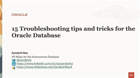Troubleshooting Tips And Tricks For Oracle Database Oct 2020 Pdf