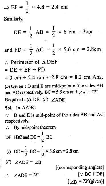 Mid Point Theorem Class ICSE ML Aggarwal A Plus Topper