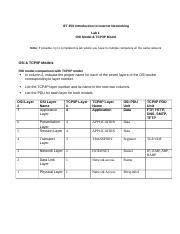 Introduction To Internet Networking OSI TCP IP Models Lab Course Hero