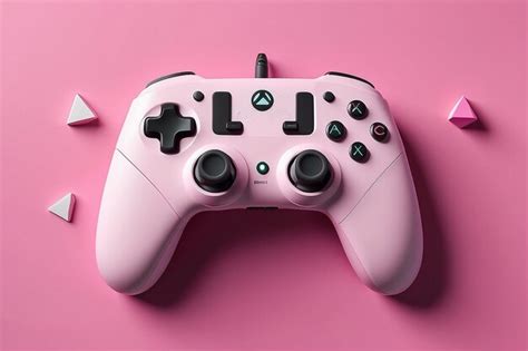 Premium Photo White Standard Game Controller Joystick Gamepad On A Pink Background With