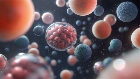 Microscopic View Cells Microorganisms Displayed Vibrant Colors Stock