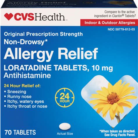 Cvs Health Allergy Relief Antihistamine Loratadine Tablets 20 Ct Instacart