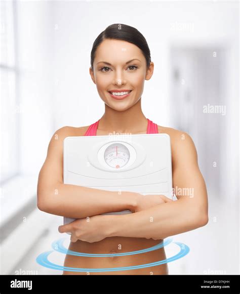 Woman With Scale Stock Photo Alamy