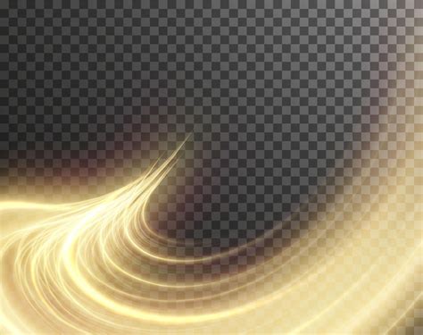 밝은 황금색 회전 곡선 황금색 선의 조명 효과 빛나는 황금색 원 밝은 금색 받침대 프리미엄 벡터