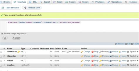 Membuat Auto Increment Pada Tabel Database Yang Sudah Terbuat