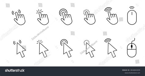 Computer Cursor Icon Set Mouse Arrows Stock Vector Royalty Free 2616041035 Shutterstock