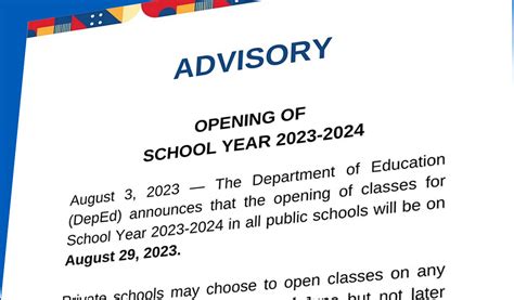 Deped Has Announced The Opening Of Classes For Sy 2023 2024