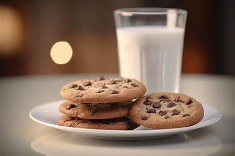 Milk And Cookies Generated By Ai Premium Ai Generated Image