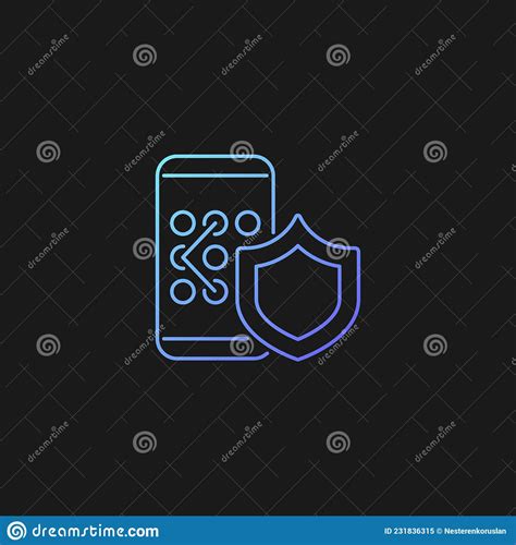 Phone Unlock Gradient Vector Icon For Dark Theme Stock Vector Illustration Of Color Lock