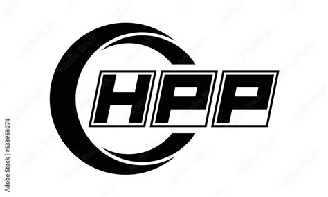 HPP Three Letter Circle Logo Design Custom Font Logo Vector Template Abstract Logo Word