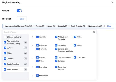 Configuration Region Blocking Rule Tencent Cloud