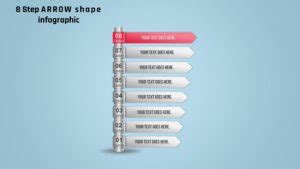 24 PowerPoint 8 Step Arrow Shape Infographic PowerUP With POWERPOINT
