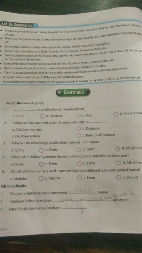 Let Us Summarisedatabase Provides Us With Many Benefits Like Organized C