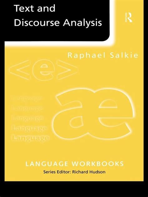 Language Workbooks Text And Discourse Analysis Ebook Raphael