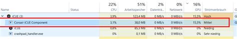 Corsair ICUE Component Process Constantly Consuming GPU And CPU ICUE Software
