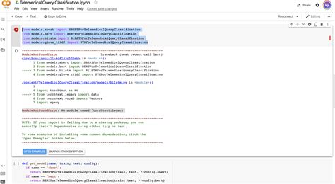 No Module Named Torchetext Legacy Issue Persist Lab TelemedicalQueryClassification GitHub