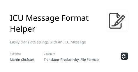 Icu Message Format Helper