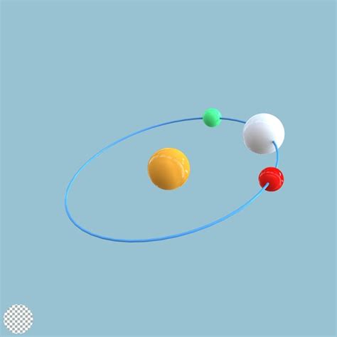 Premium Psd Atom Orbit Stricture 3d Illustration Rendering