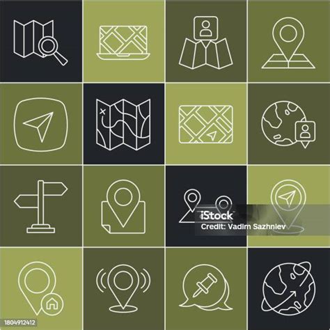 지구 궤도를 도는 위성 지도 핀 지구본의 위치 위치 마커가 있는 접힌 지도 도시 내비게이션 검색 및 Gps 장치 아이콘을