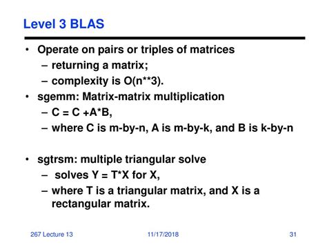 Kathy Yelick Cs 267 Applications Of Parallel Processors Lecture 13 Parallel Matrix Multiply