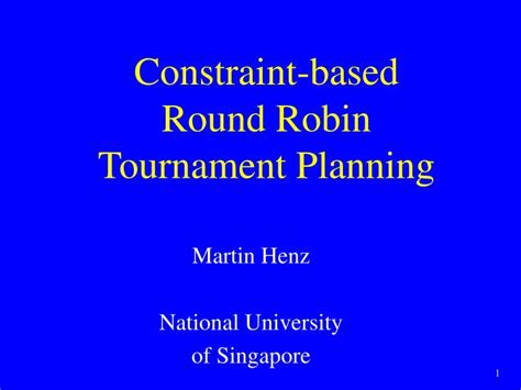 Ppt Constraint Based Round Robin Tournament Planning Powerpoint