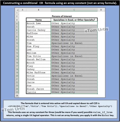 Tom Urtis On Linkedin Constructing A Conditional Or Formula Using An