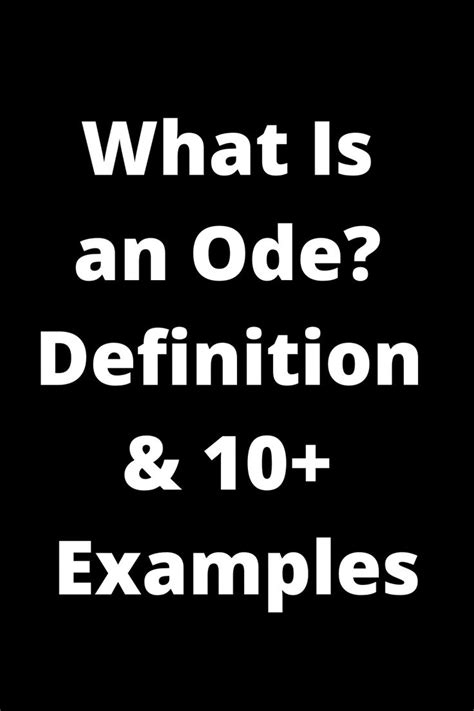 What Is An Ode Definition And 10 Examples Poetic Forms Ode Poem