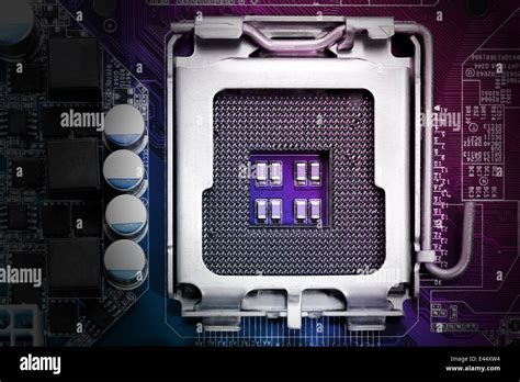 Cpu Socket On Computer Motherboard Stock Photo Alamy