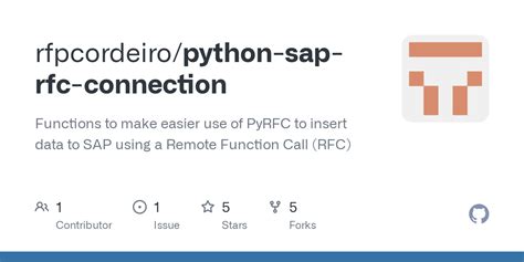 Github Rfpcordeiropython Sap Rfc Connection Functions To Make