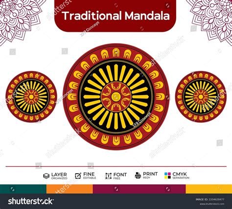 Mandala Liyawel Template Design Traditional Illustration Stock Vector Royalty Free 2204628477