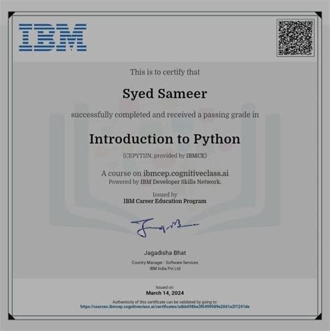 Python Ibm Cognitiveclass Pythonprogramming Learningtocode Syed Sameer