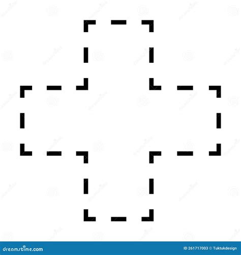 Cross Symbol Dashed Shape Vector Icon For Creative Graphic Design Ui Element Stock Vector