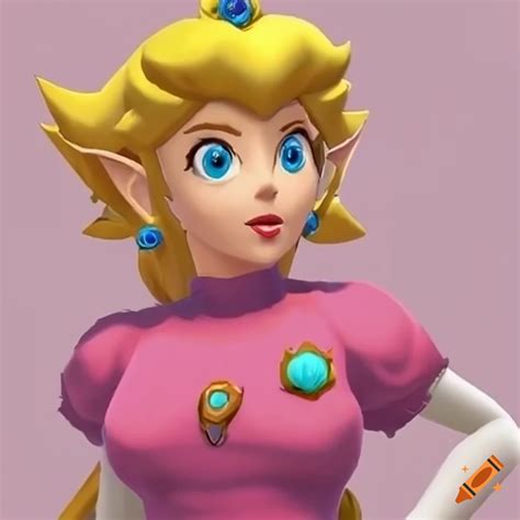 Link And Princess Peach Wearing Each Others Outfits In A Detailed