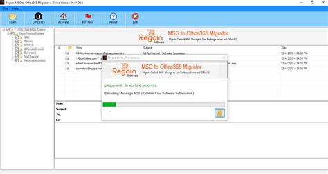 Regain MSG To Office 365 Migrator Regain Software CabinetM